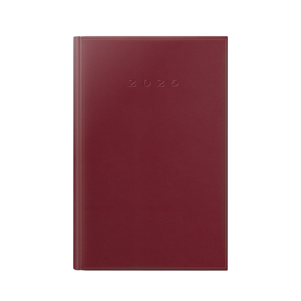 Agenda datata 2026, format A5, 352 file, culoare bordo