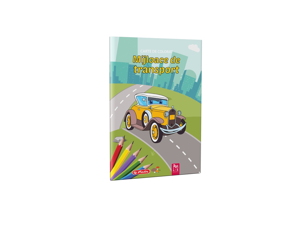 Carte de colorat A4, 16 pagini, Mijloace de transport