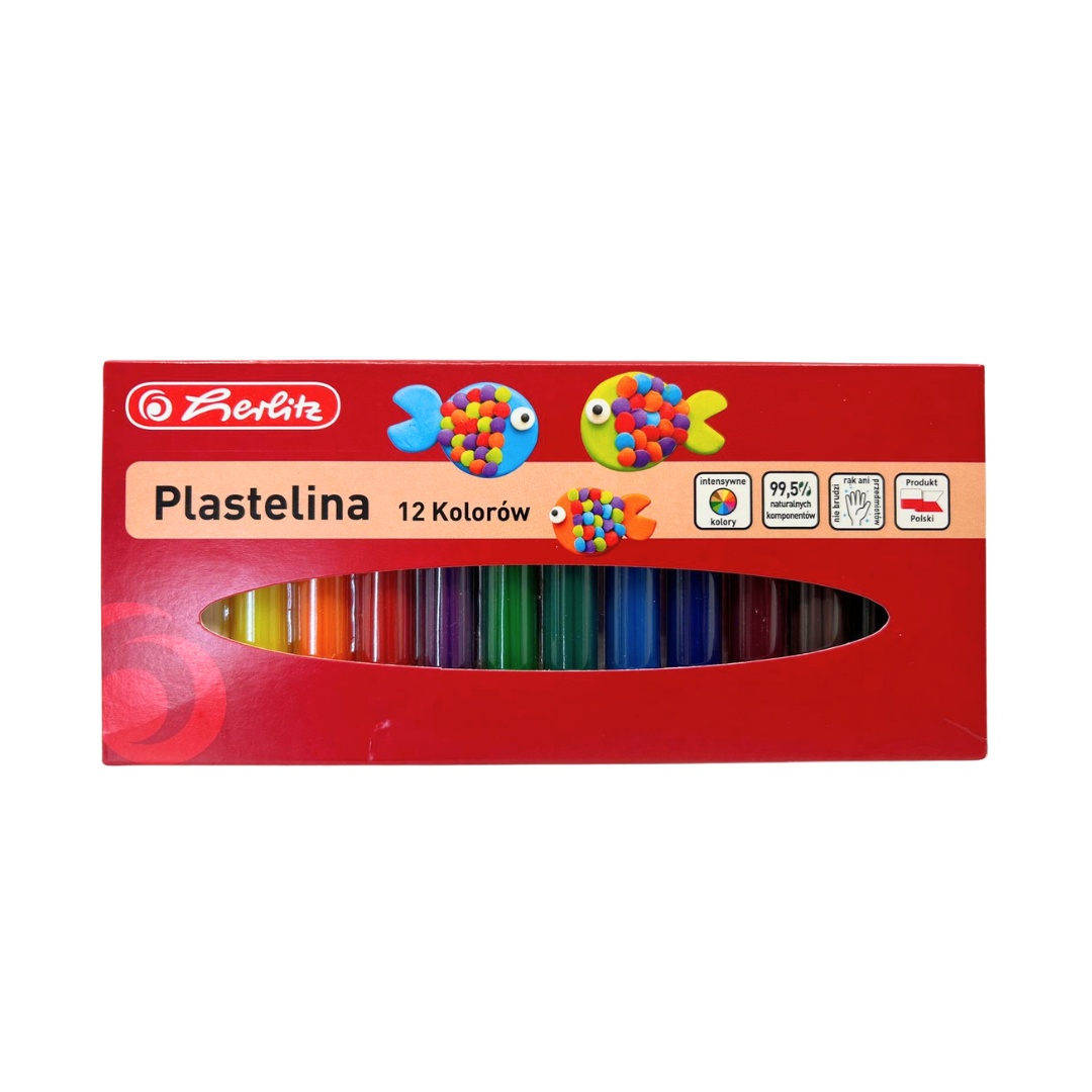 Plastilina, set 12 culori, in cutie de carton