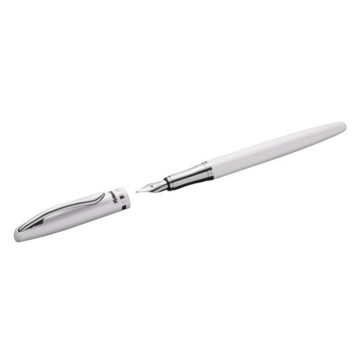 Stilou metal Jazz Elegance alb, penita M, vrac