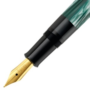 Stilou Classic Green Marbled M200, penita F placata aur 24k, accesorii ...