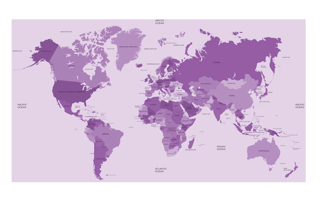 Political World Map Purple