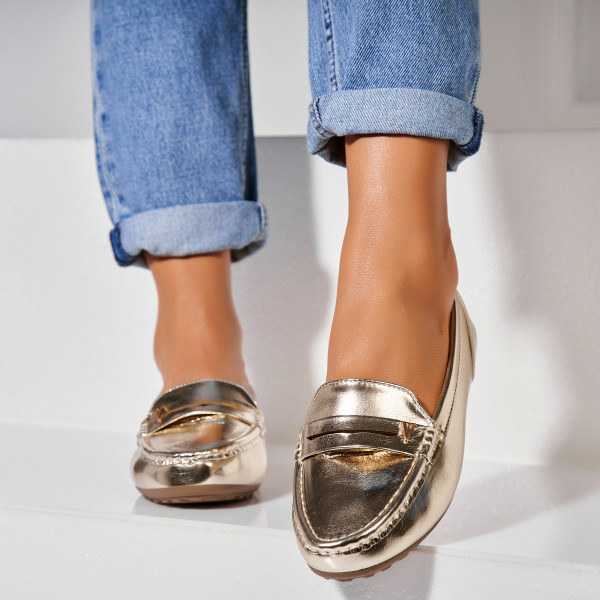 Дамски Ежедневни Обувки Екологична Кожа Златист Jaxel