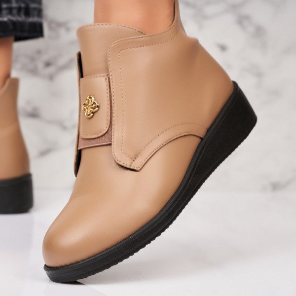 Дамски Боти с Козина Екологична Кожа Каки Jasmeh A3031