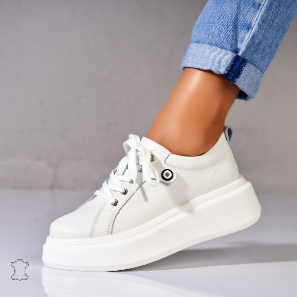 Маратонки от Естествена Кожа Естествена Кожа Бял Tryce