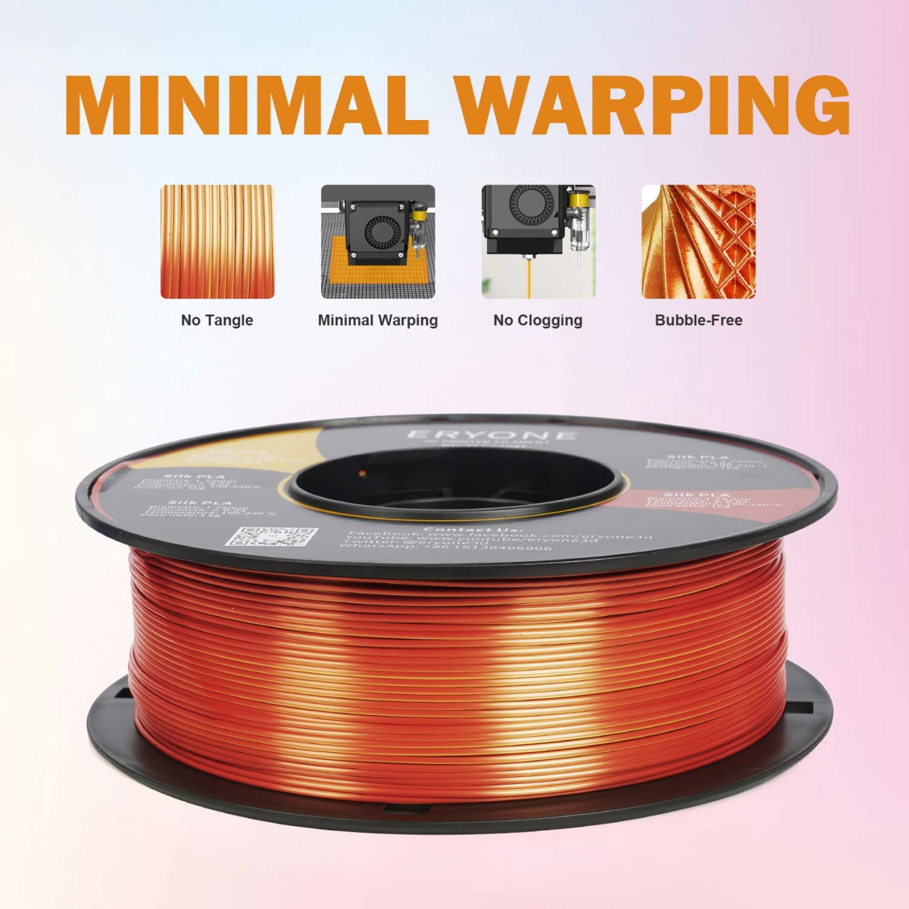 Filament ERYONE GOLD&COPPER Silk Dual-Color PLA