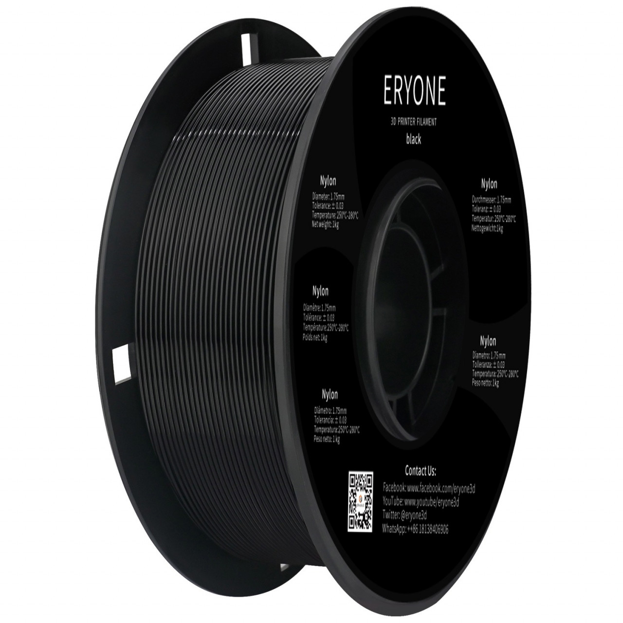 Filament ERYONE Nylon PA6 black-1kg
