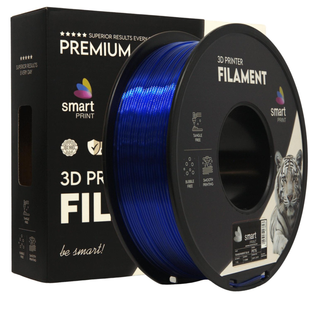 Filament Smart Print PETG Transparent Blue 1kg