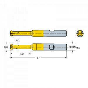 Freza carbura Plura 2, Sandvik Coromant, 326R08-B25100VM-TH 1025