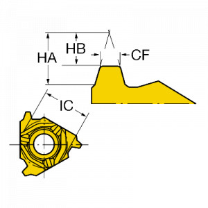 Placuta filetare, Sandvik Coromant, 266LG-22SA01F040E 1020