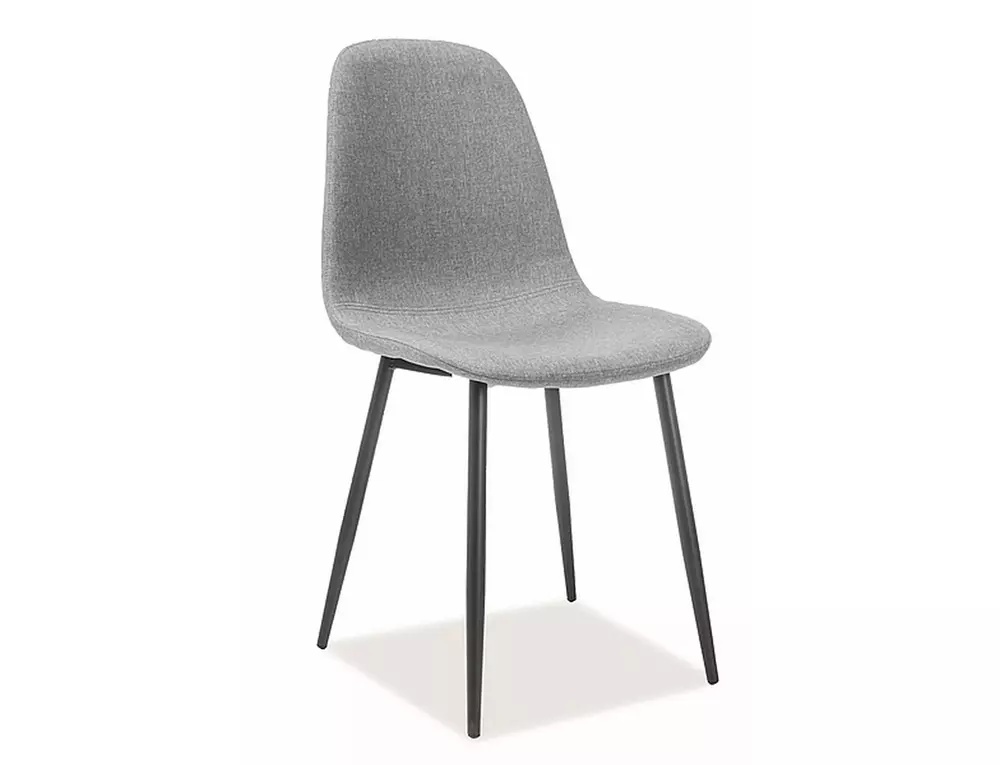 SCAUN DINING FOX, GRI 49/NEGRU, TAPITERIE DIN STOFA SI PICIOARE DIN ...
