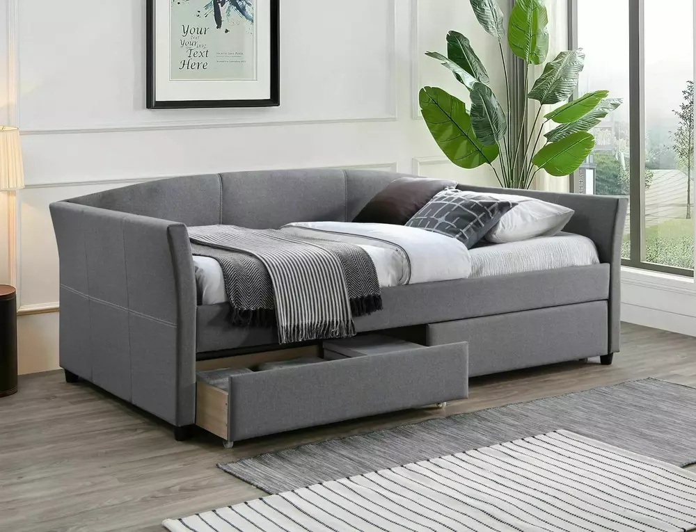 PAT DIVAN LANTA, CU SERTARE, 90 CM, GRI TAP 54, TAPITERIE DIN STOFA ...