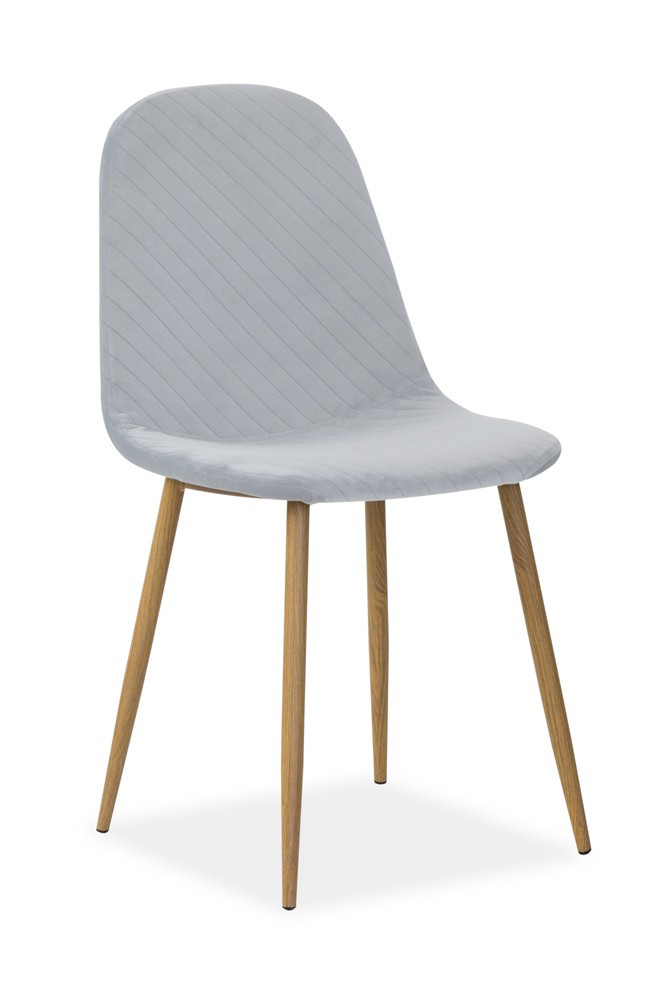 SCAUN DINING GRI/STEJAR POLI - DESIGN MODERN