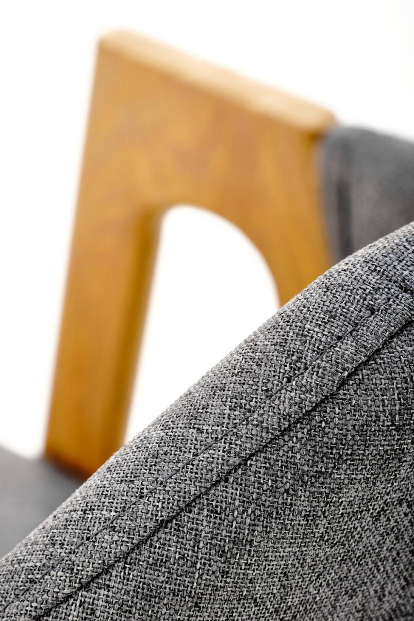 SCAUN DINING K344, GRI/STEJAR, CU TAPITERIE DIN STOFA SI PICIOARE DIN ...