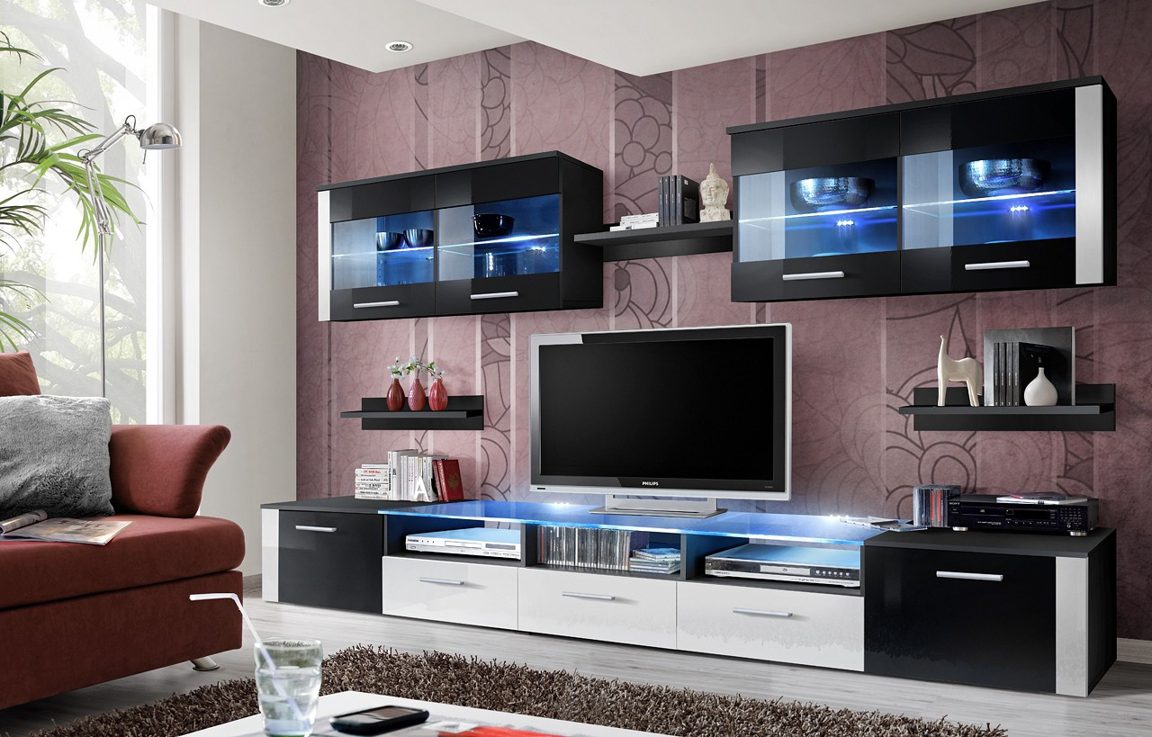 SET MODULAR LIVING CU LED ZOOM 23 ZW ZO STIL MODERN ASM