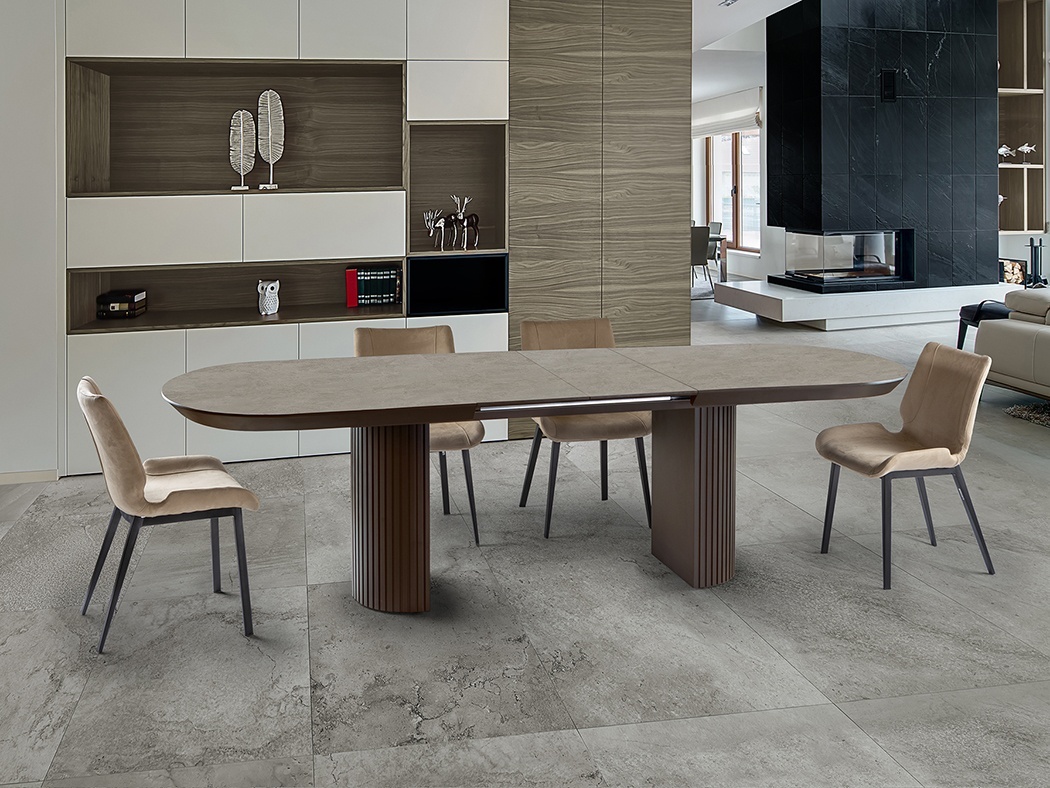 MASA DINING EXTENSIBILA, IRATI 206/283CM, MDF SI FURNIR, DESIGN MODERN ...