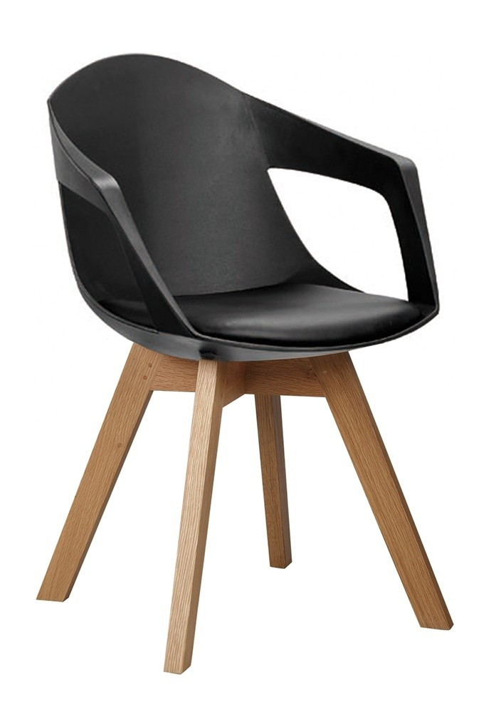 SCAUN NEGRU DIN STEJAR HOLEY ARM STIL MODERN B2