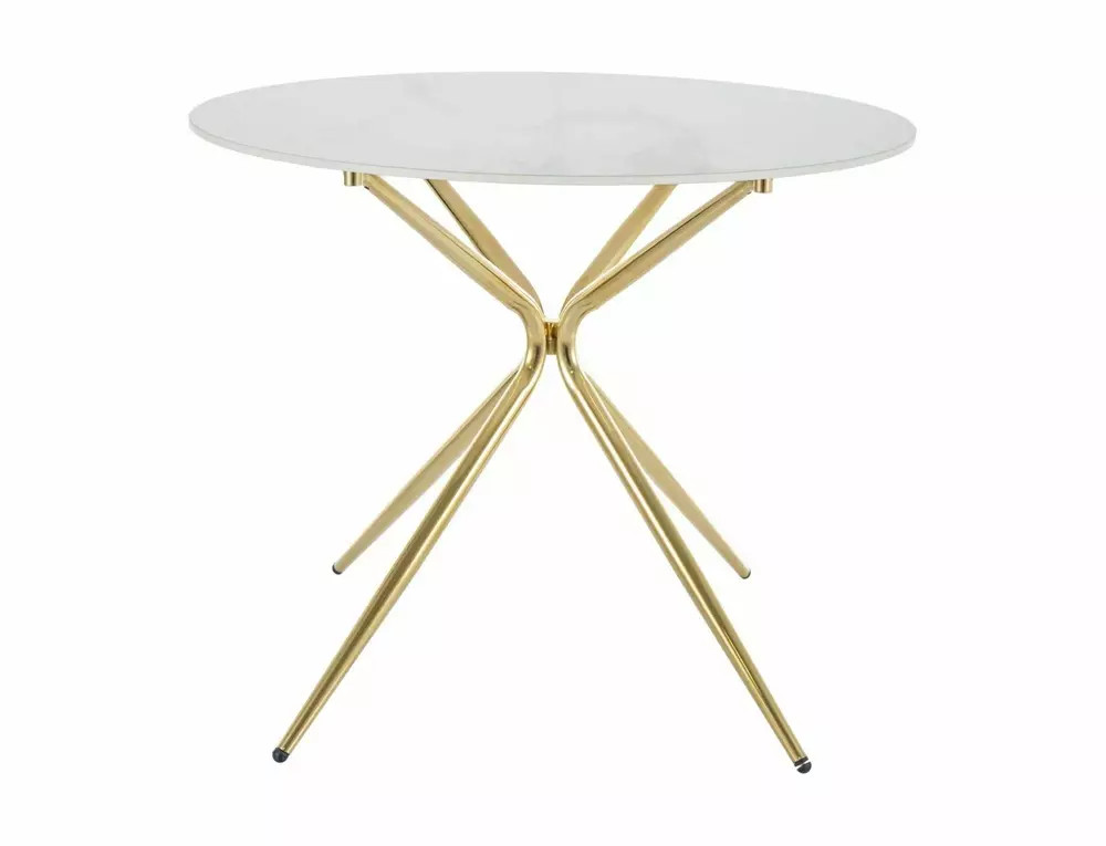 MASA DINING/LIVING AZALIA, EFECT DE MARMURA ALBA/AURIU, 90 CM, BLAT DIN ...