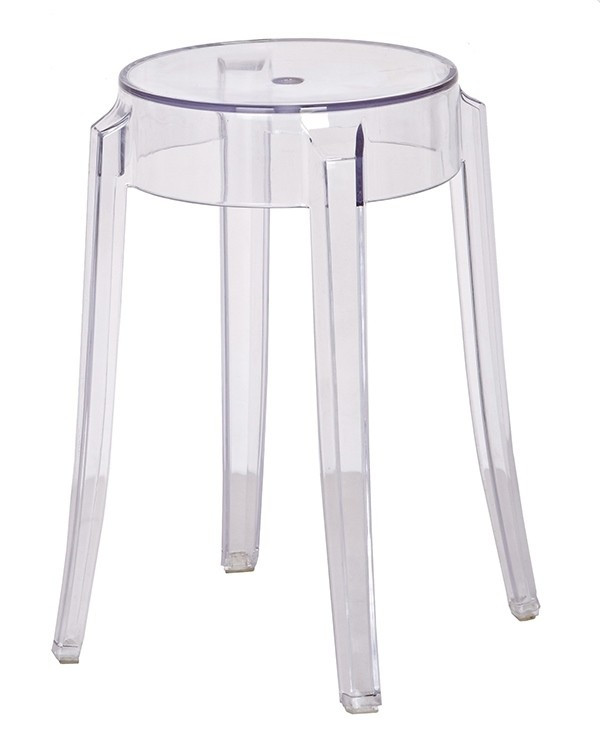 SCAUN ALB TRANSPARENT CHARLES 46, CONFECTIONATA DIN POLICARBONAT, STIL ...