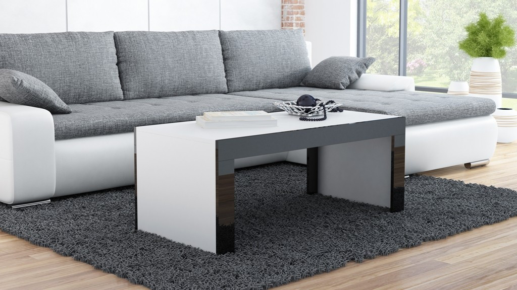 MASUTA DE CAFEA LIVING TESS ALB/NEGRU DESIGN MODERN CM