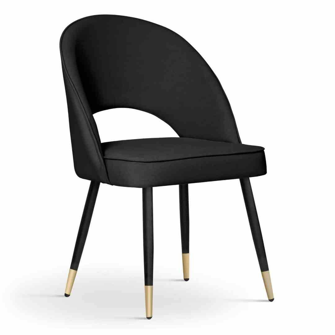 SCAUN DINING PONTE, NEGRU/AURIU/NEGRU, STIL MODERN, ATR