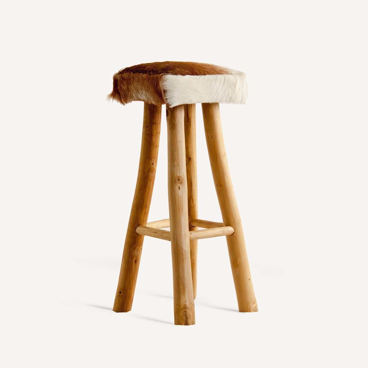 SCAUN BAR DALLAS, DIN PIELE NATURALA SI LEMN, STIL VINTAGE, VICAL HOME