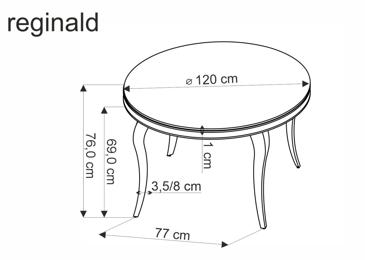 MASA DINING REGINALD 2, 120 CM, NEGRU/AURIU, BLAT DIN STICLA SI ...