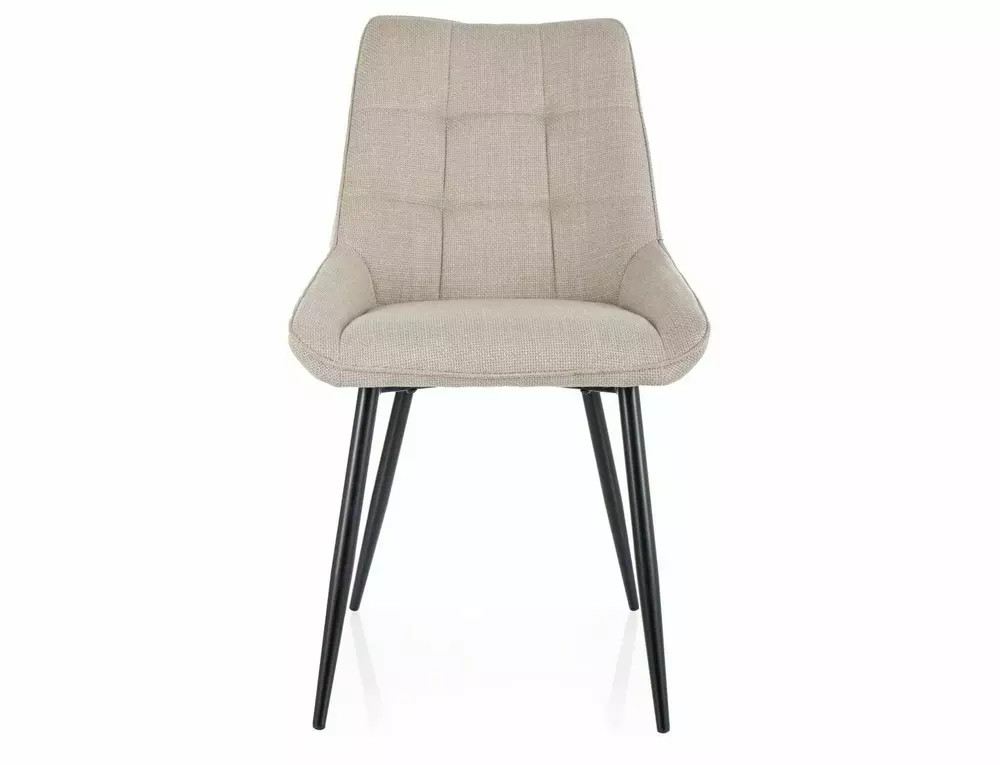 SCAUN DINING KLIF, BEJ DESCHIS 24/NEGRU MAT, TAPITERIE DIN STOFA BJORN ...