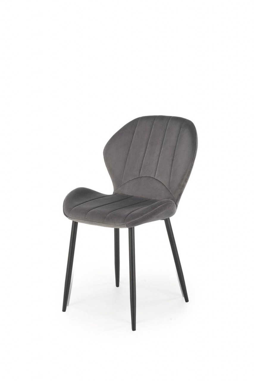 SCAUN DINING K538, GRI/NEGRU, TAPITERIE DIN CATIFEA SI PICIOARE DIN ...