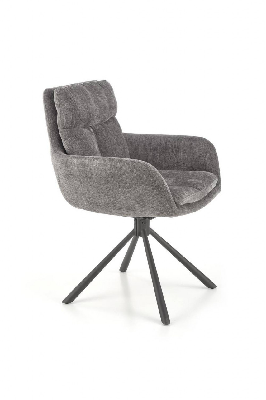 SCAUN PIVOTANT K495, GRI/NEGRU, TAPITERIE DIN STOFA SI PICIOARE DIN ...