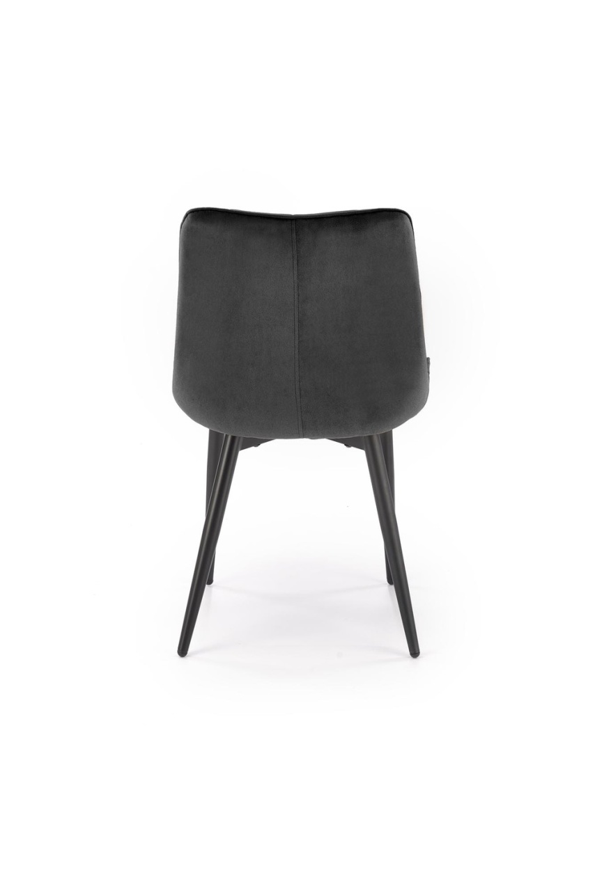SCAUN DINING GANSO NEGRU, TAPITERIE DIN CATIFEA SI PICIOARE DIN METAL ...