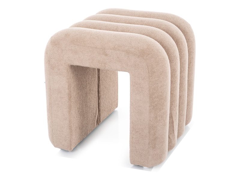 TABURET TICA, BEJ, TAP 253, CU TAPITERIE DIN TEXTIL, STIL MODERN