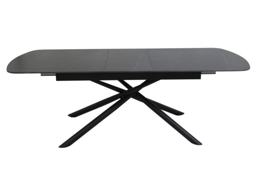 MASA EXTENSIBILA 180(220)X90, VECTOR, NEGRU MAT, CU BLAT DIN CERAMICA ...