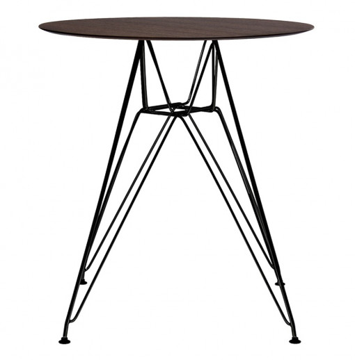 MASA MARO INCHIS DIN LEMN CU BAZA DIN OTEL DSR FI 60 BLACK STIL MODERN B2