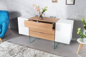 COMODA DESIGN SCANDINAV ONYX 36198 CU PICIOARE DIN STICLA