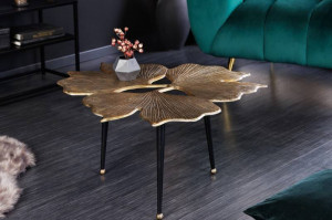 MASUTA DE CAFEA 75CM, GINGKO, DIN METAL NEGRU/AURIU, COD 41791