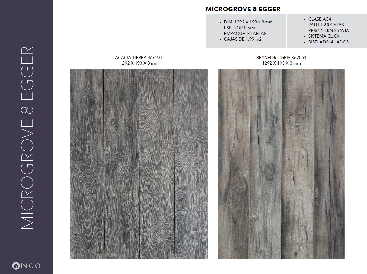 PISO LAMINADO MICROGROOVE 8 EGGER