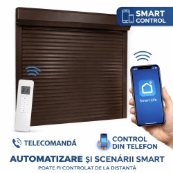 Rulou Exterior Maro cu Motor, Telecomandă și Control din Telefon