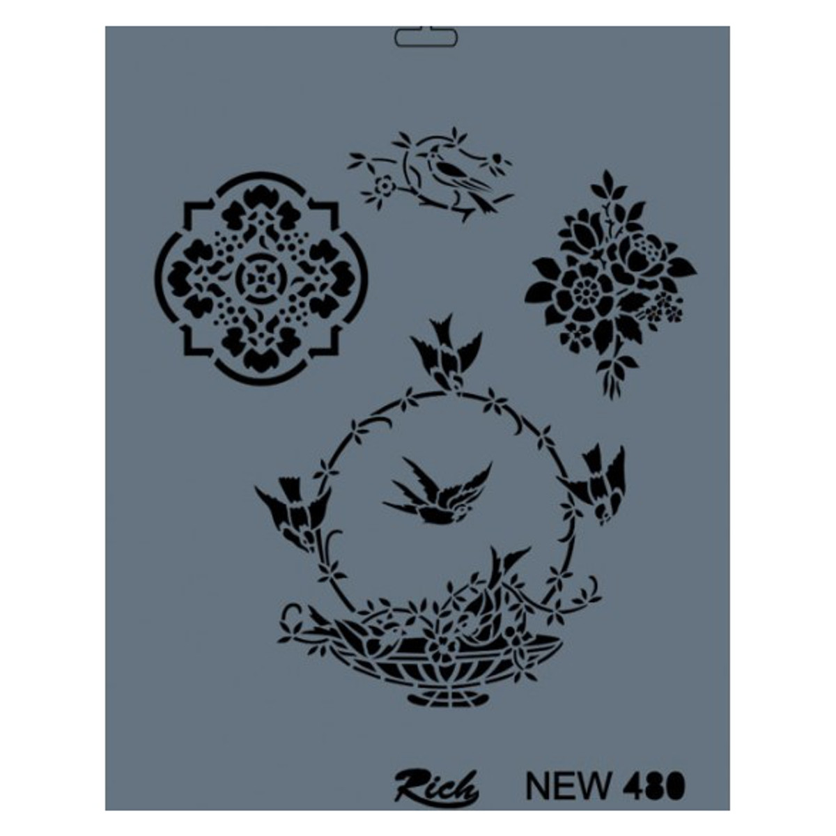 Sablon plastic Pasari in cosulet 25x35cm Rich NEW 480