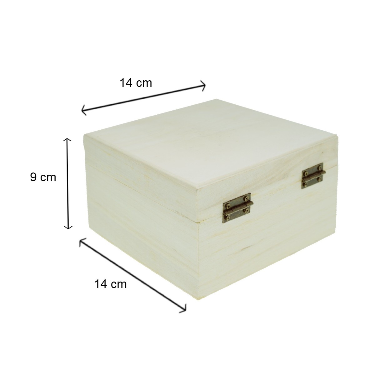 Cutie lemn patrata capac colt rotunjit nefinisata cu inchizatoare ...