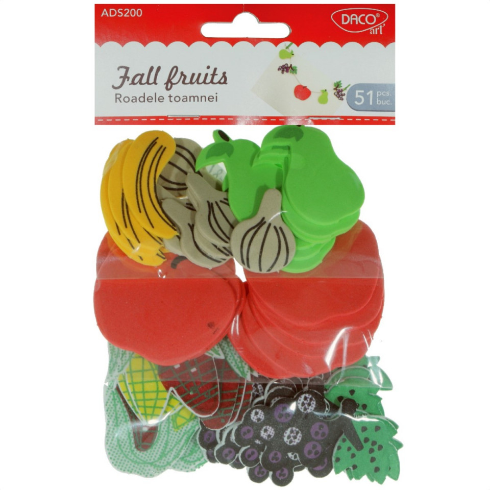 Legume/fructe de toamna carton buretat multicolore 51/set Daco AD200