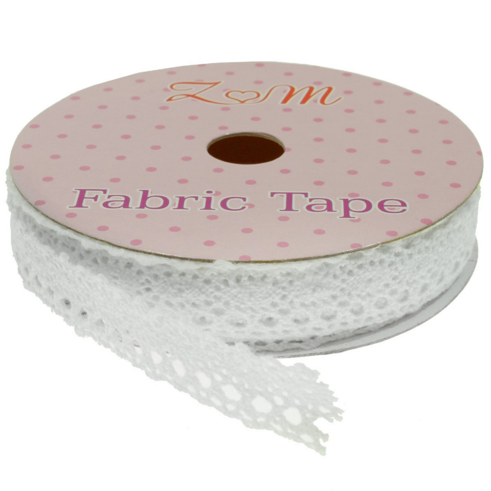 Dantela bumbac alba 1,5cm x 1,80m/rola
