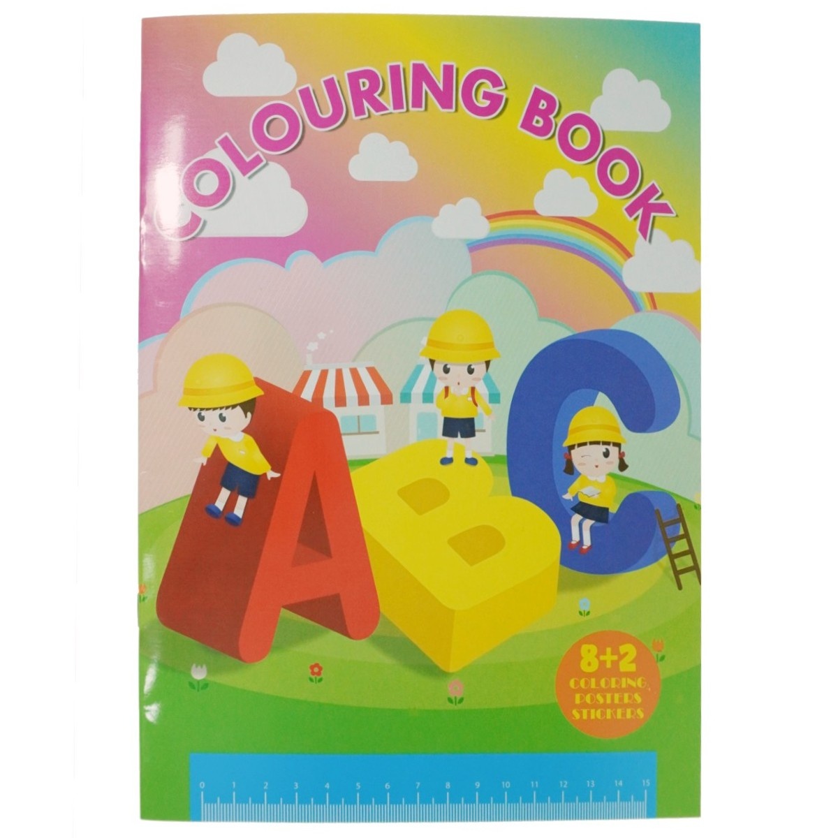 Carte de colorat 19x25,8cm -ABC 8 pagini+abtibilduri QE014 1