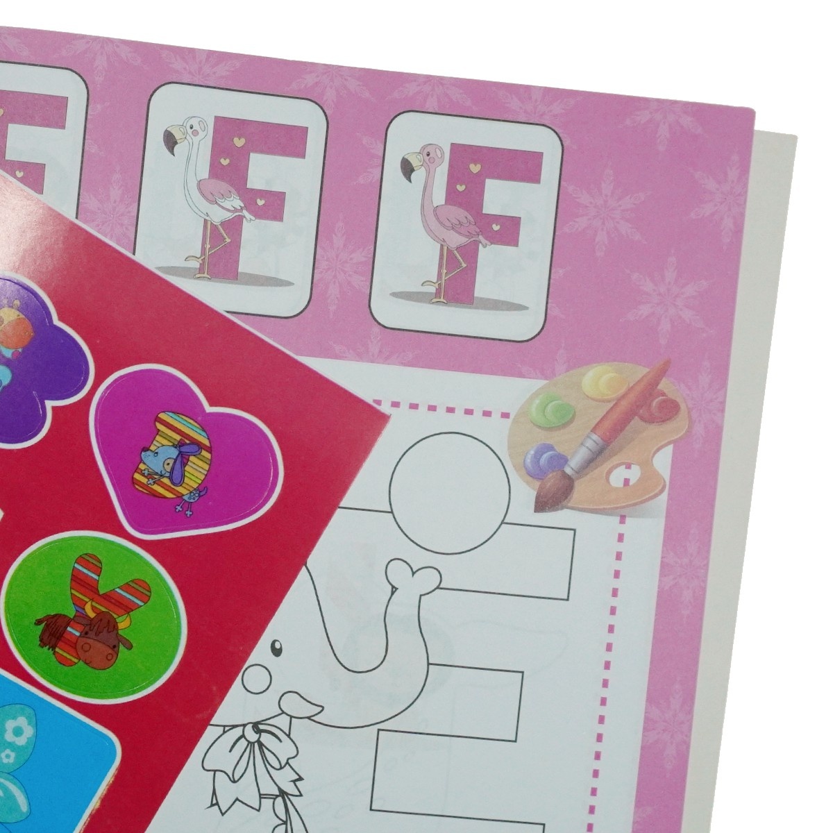 Carte de colorat 19x25,8cm -ABC 8 pagini+abtibilduri QE014 1