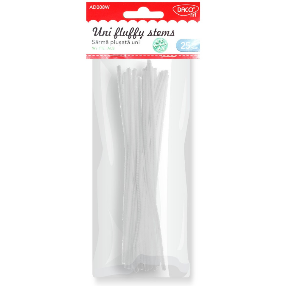 Sarma plusata alba 6mm x 30cm 25/set Daco AD008W