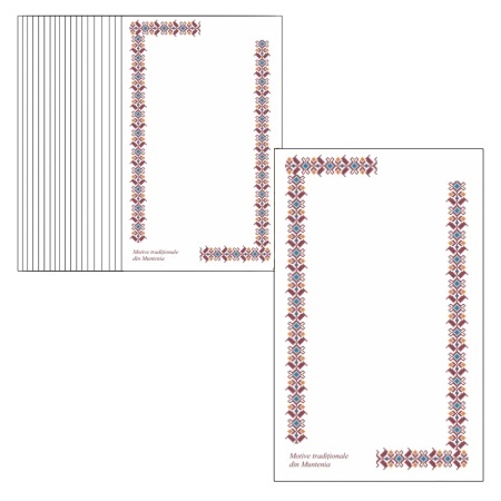 Cartonas martisor model-70 motive traditionale din Muntenia 9x5,4cm 20/set