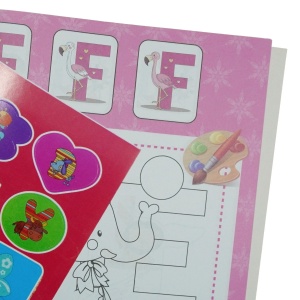 Carte de colorat 19x25,8cm -ABC 8 pagini+abtibilduri QE014 1