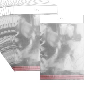 Punga transparenta cu clapeta adeziva si agatatoare 32x32/36cm 20/set