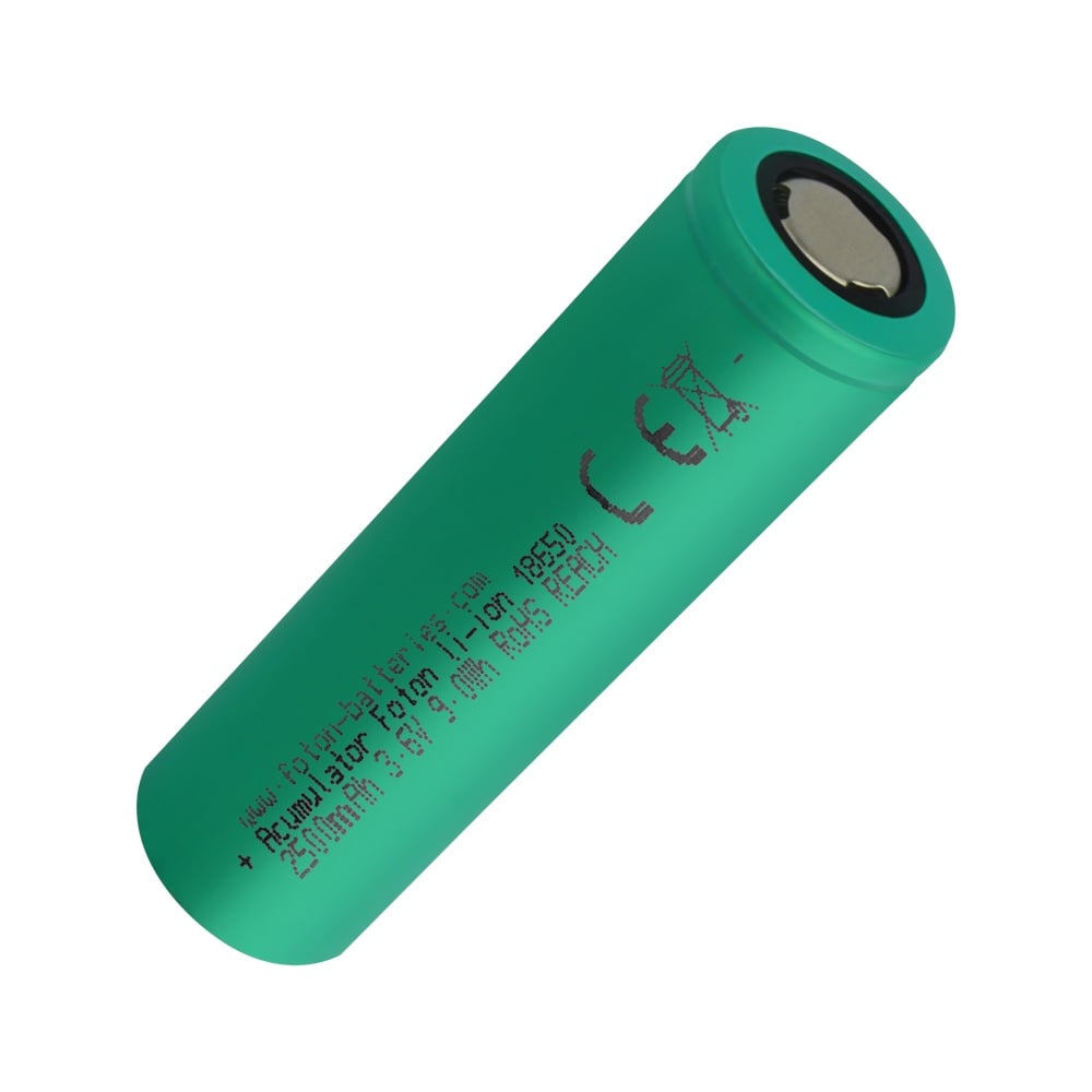 Foton Battery INR18650 of 3.6V and 2500mAh