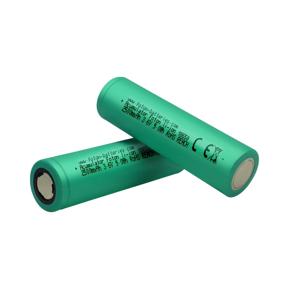 Foton Battery INR18650 of 3.6V and 2500mAh
